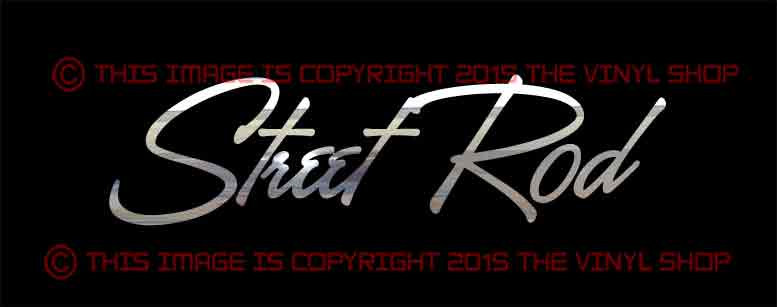 CHROME "Street Rod" VINTAGE 9 inch wide Decal,Old School, Rat Rod, Hot ...