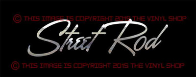 CHROME "Street Rod" VINTAGE 9 inch wide Decal,Old School, Rat Rod, Hot ...