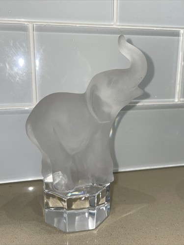 Cartier Trunk Up Frosted Crystal Elephant Figurine | eBay