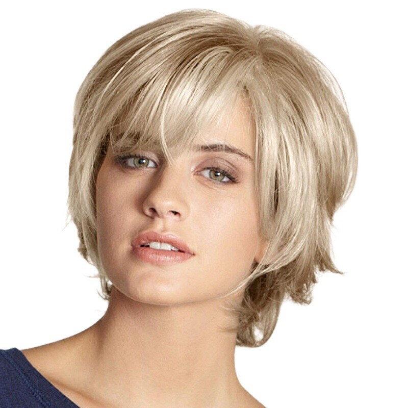 Short Shag Layered Wavy Synthetic Hair Wigs For Women Natural Daily Wig ...