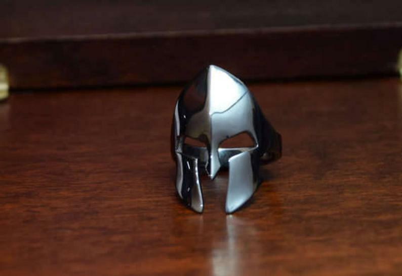 Leonidas Greek Army Helmet Gladiator 935 Argentium Silver Unique Ring ...