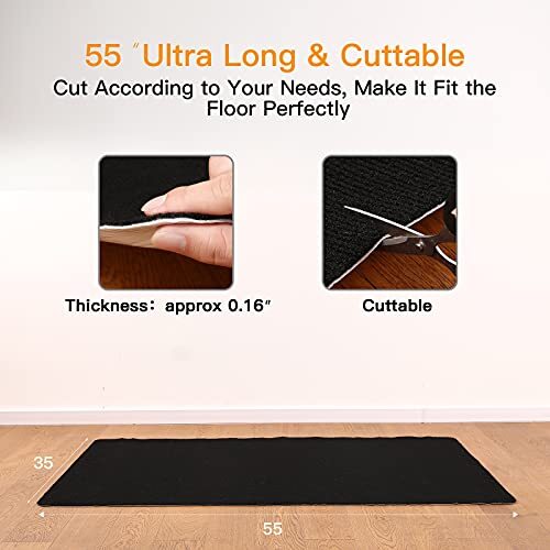 Office Chair Mat for Hardwood & Tile Floor, 55"x35" Computer Gaming ...