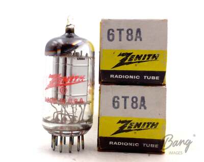 2 Zenith 6T8A Triple Diode Triode FM/AM Detector Audio Frequency Audio ...