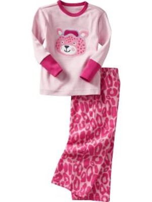 NWT GAP Fleece Cheetah Print Sleep Set Pajamas Pink Baby Girls 12-18 18 ...