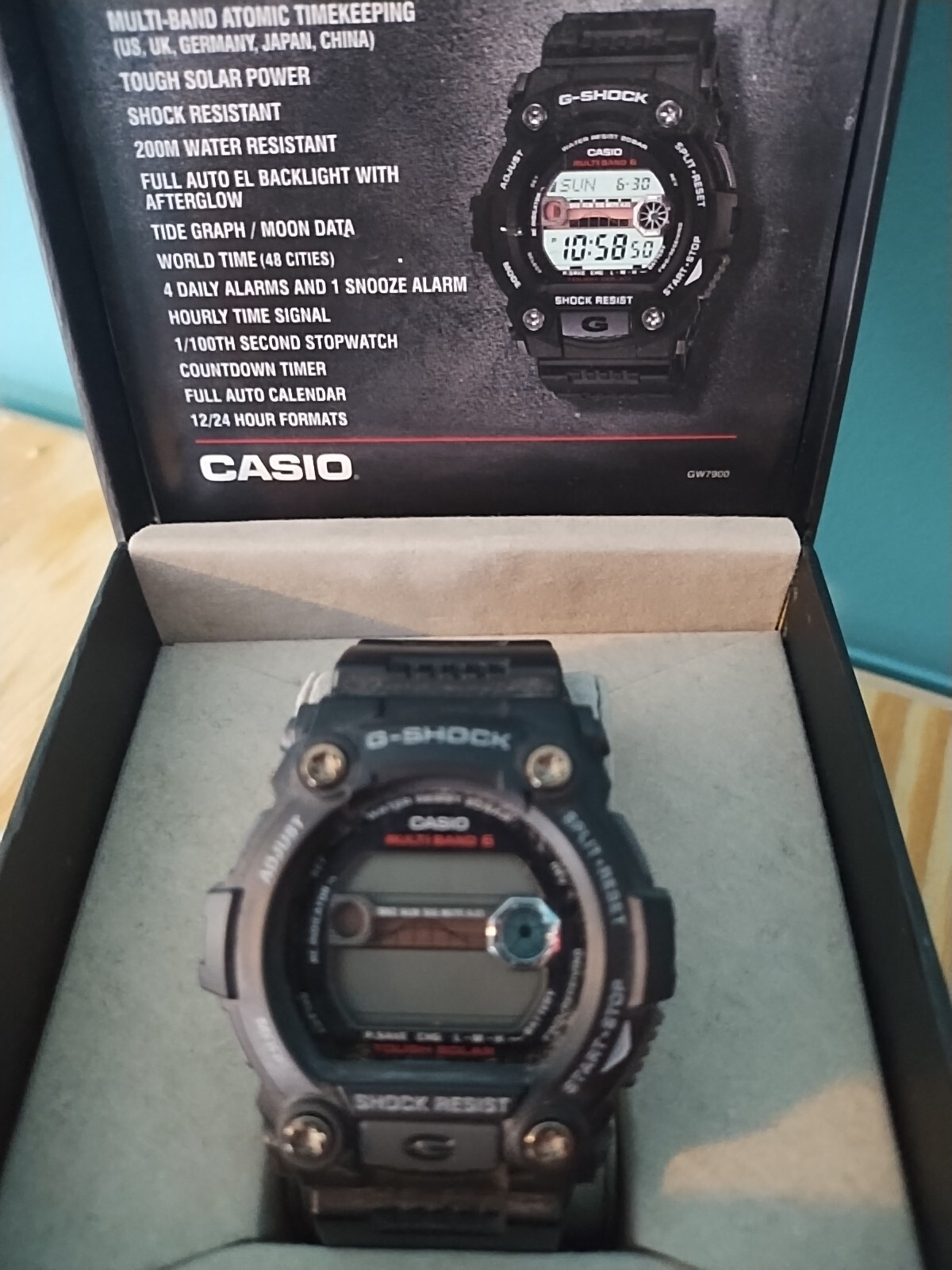 Casio G-shock Gw7900 Black Resin Digital Grey Dial Quartz Wrist Watch ...