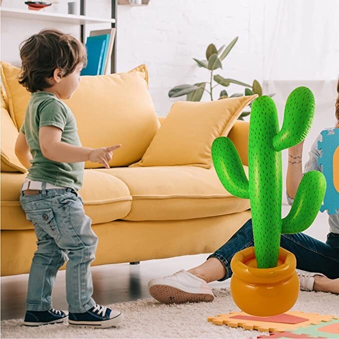 170cm LARGE Blow Up INFLATABLE CACTUS Tree Hawaiian Mexican Wild West ...