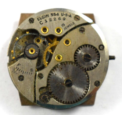 Vintage Elgin Manual Wind 15J 554 Wrist Watch Movement lot.fg | eBay