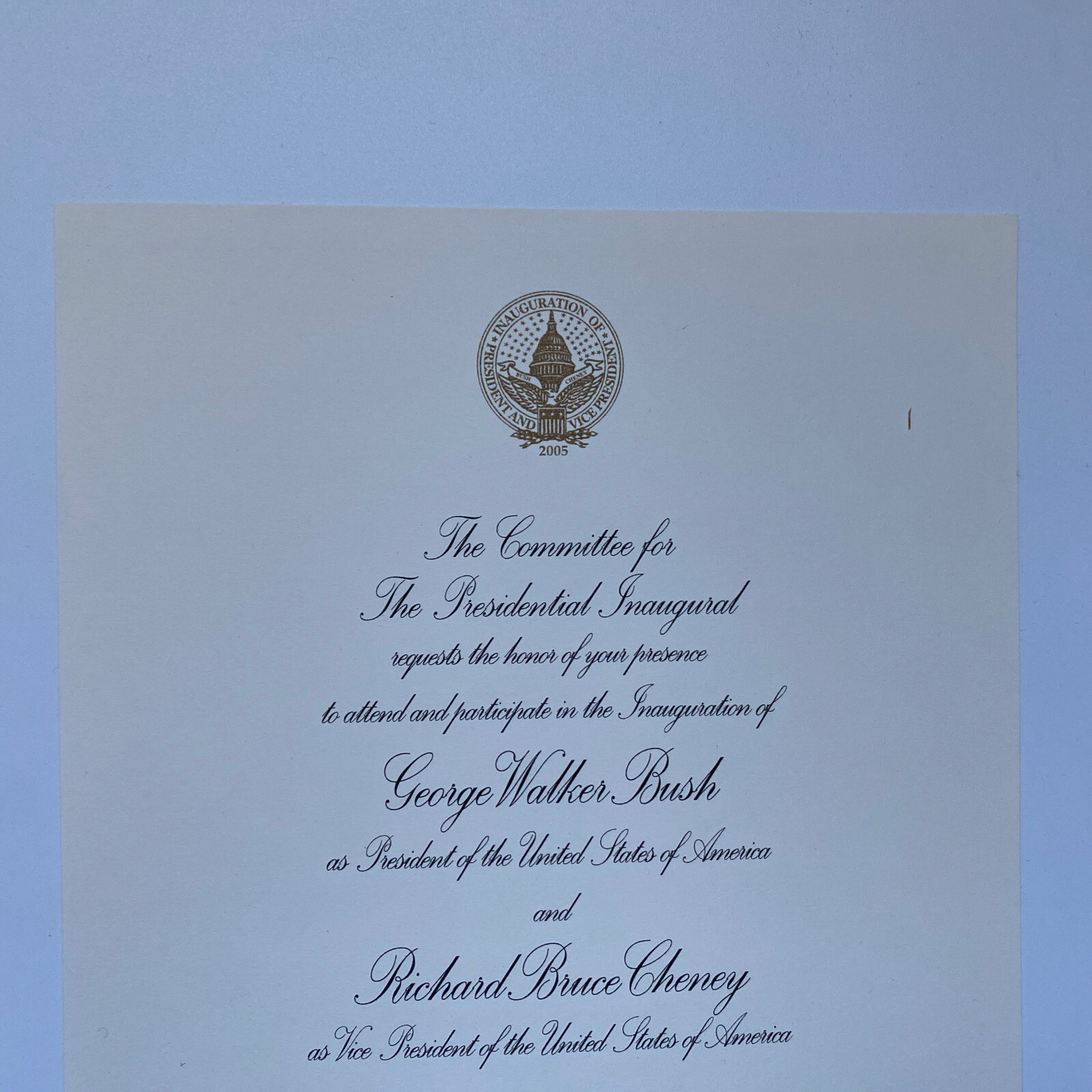2005 Inauguration Official Inaugural Invitation President George W ...