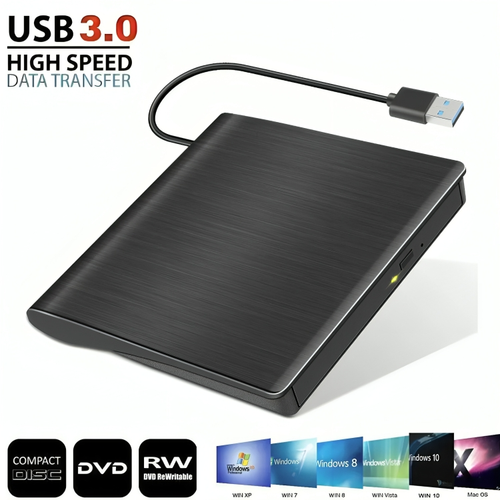 USB External DVD CD Hard Disc Burner Player Reader Optical Drive for PC ...
