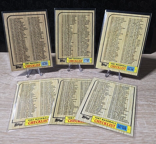 1987 Topps Baseball Complete Checklist (6 Cards) | eBay