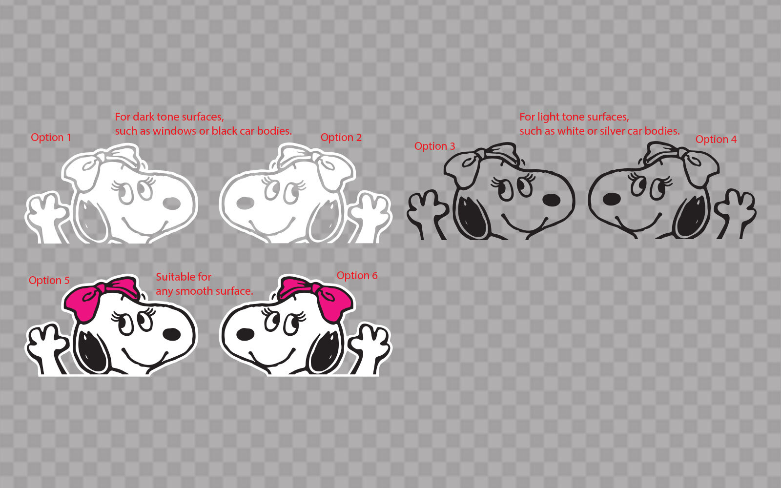 Snoopy Sticker Decal for Cars Waving Hello Window Water bottle Wall ...