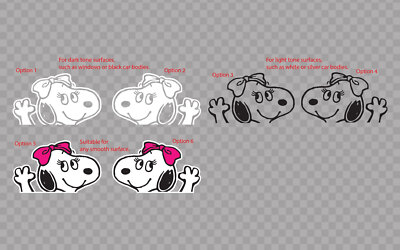 Snoopy Sticker Decal for Cars Waving Hello Window Water bottle Wall ...