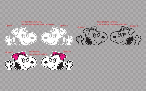 Snoopy Sticker Decal for Cars Waving Hello Window Water bottle Wall ...