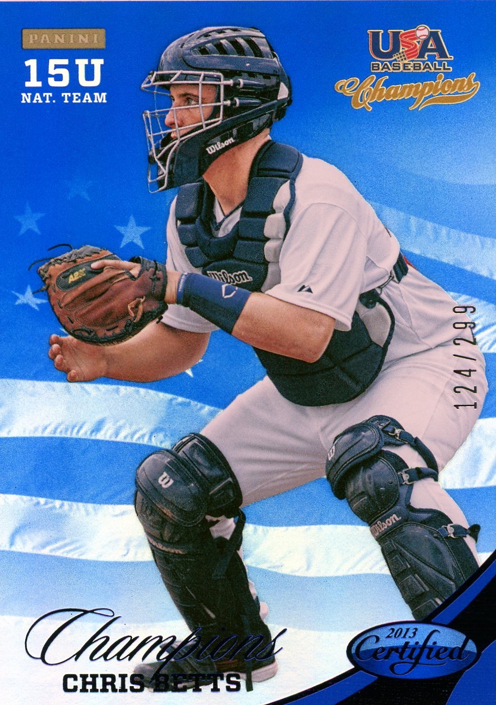 2013 Panini USA Champions National Team Mirror Blue Chris Betts #172 ...