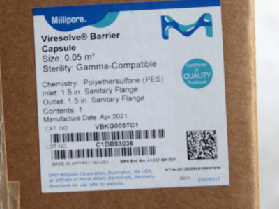 Millipore VBKG005TC1 Viresolve Barrier Capsule 0.05 m² 1.5" In/Out NEW ...