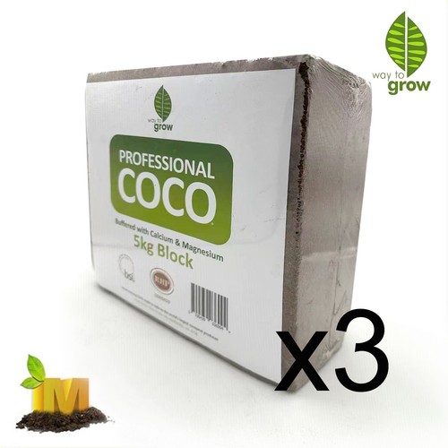 3 x W2G Coco Coir Brick Coco Peat Grow Medium Reusable Organic Plant ...