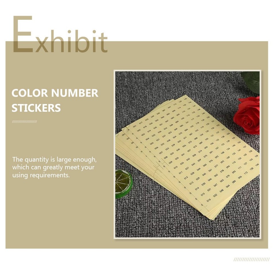 6 Sheets Digital Label Small Decals Number Sticker Labels Stickers ...