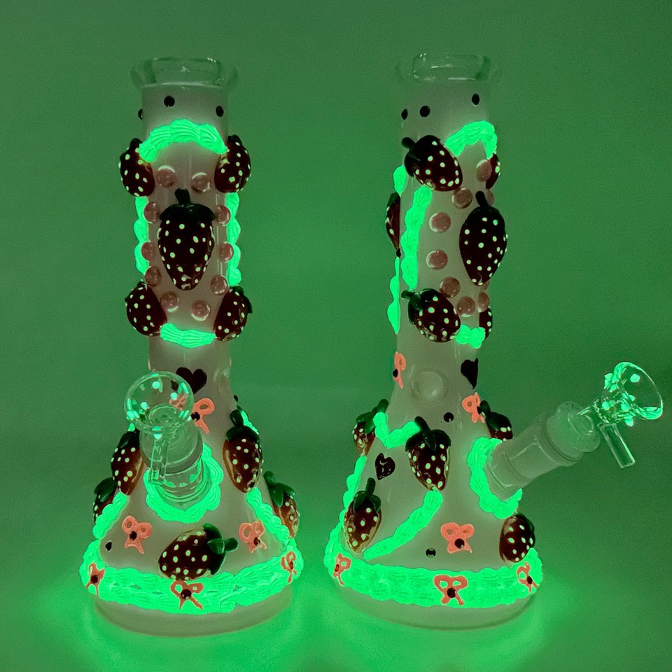 9 inch Heavy Duty Glass Bongs Water Pipe Smoking Bong Beaker + 14mm ...