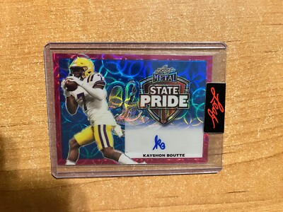 2023 Leaf Metal Football - Kayshon Boutte - Pink State Pride Proof Auto ...