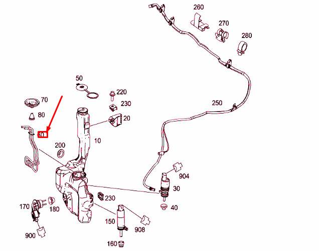 MERCEDES-BENZ C W204 WASHER FLUID HEATING ELEMENT A2048300361 OEM for ...