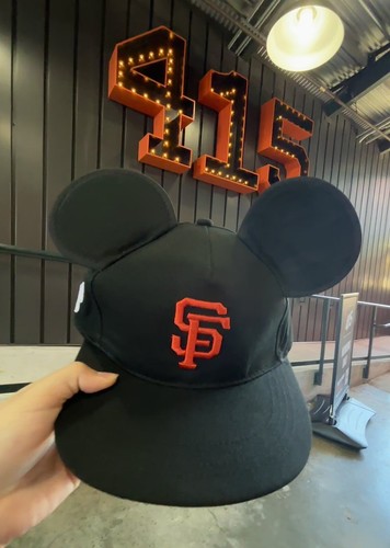 6/30 SF Giants Mickey Mouse Ears Hat Cap Disneyland Authentic Disney ...