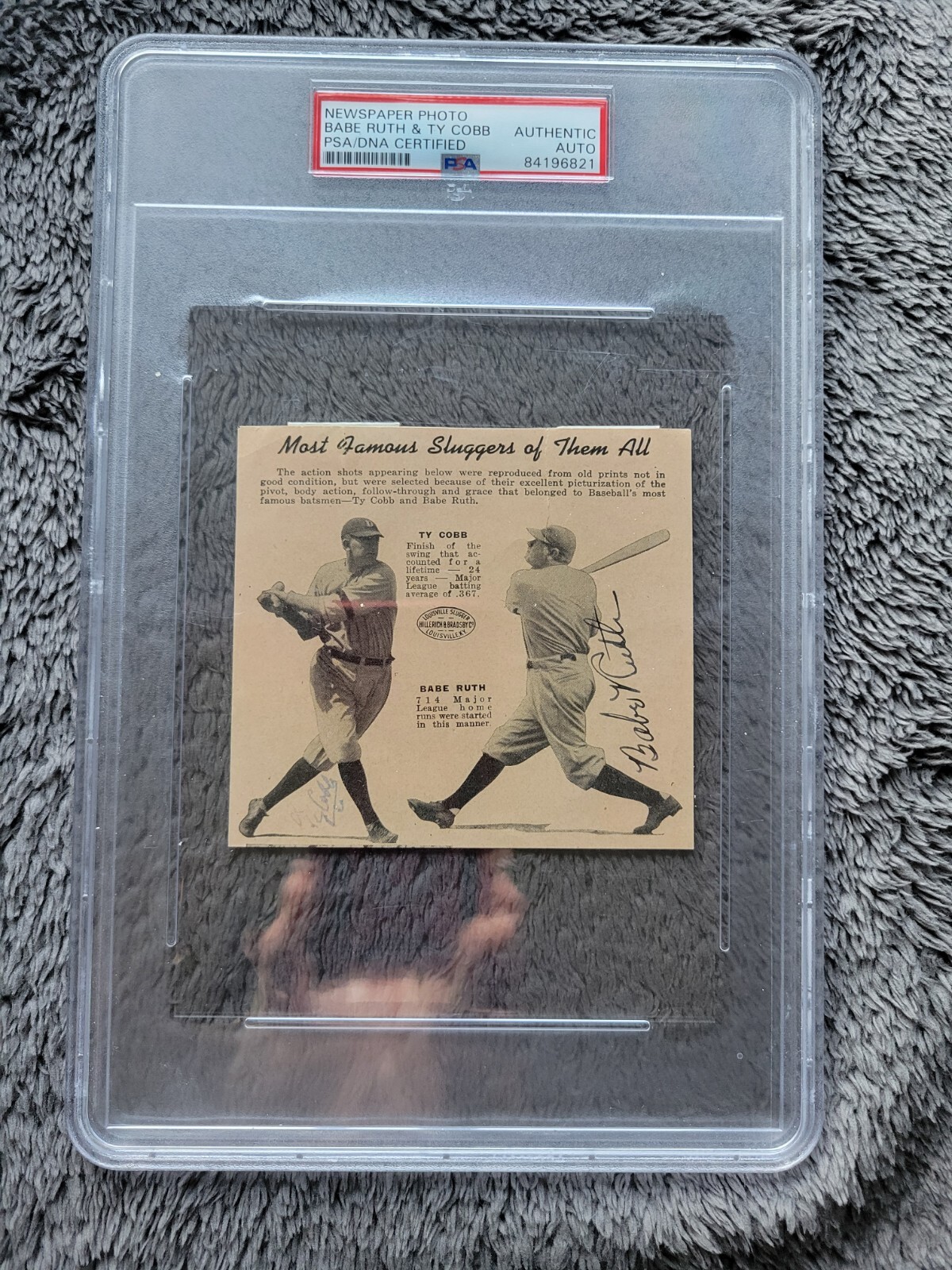 BABE RUTH & TY COBB Photo PSA/DNA Bold Ruth Auto Autographed Signature ...