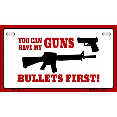 Bullets First Novelty Metal Motorcycle Plate | eBay