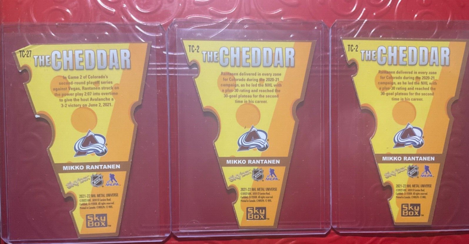 MIKKO RANTANEN 21-22 Skybox Metal Universe The Cheddar 3 CARD LOT ...