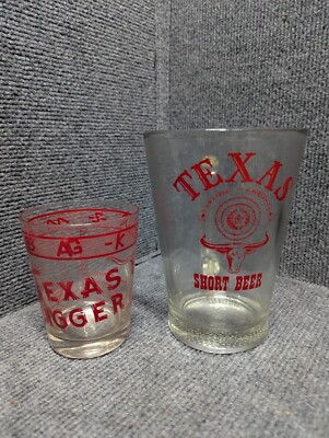 Vintage Texas Beer Pitcher & Texas Jigger – Heavy Glass, Funny ...