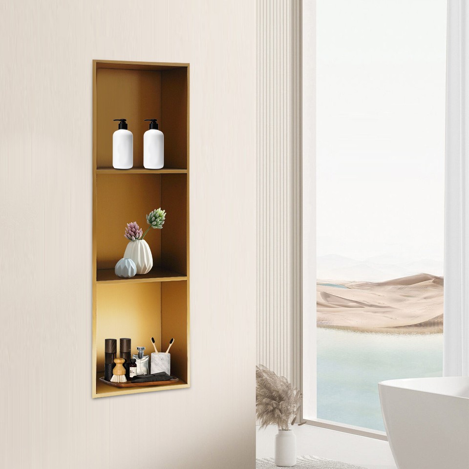 Built-in Shower Shelf 3-layer Durable 28x12.5x90cm Indoor Us | eBay