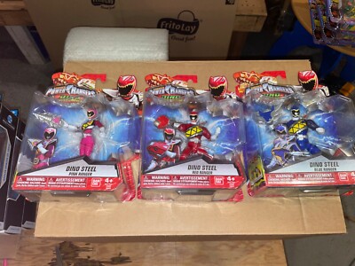 Power Rangers Dino Charge Steel Red & Pink & Blue Ranger New | eBay