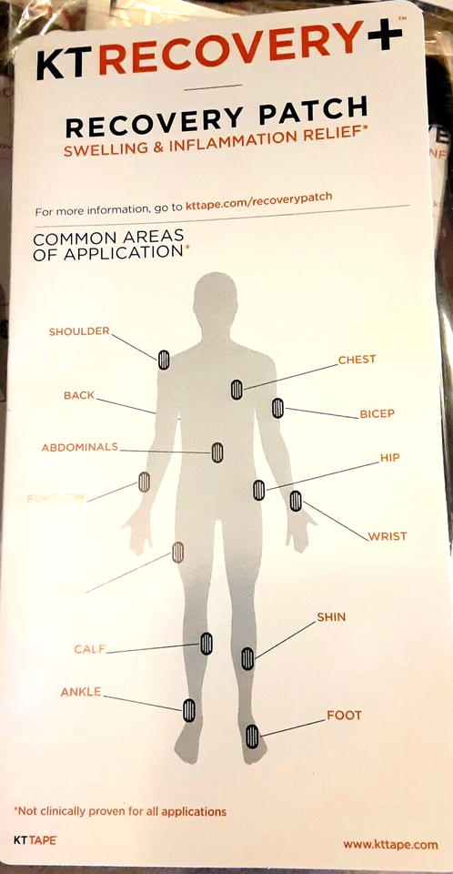 KT RECOVERY+™ Recovery Patch • Swelling & Inflammation Relief • Lot of ...