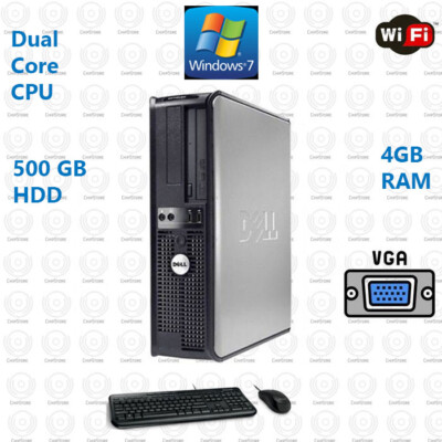 Fast Dell Desktop Computer PC Core 2 Duo 1TB WiFi PC Windows 7 ...