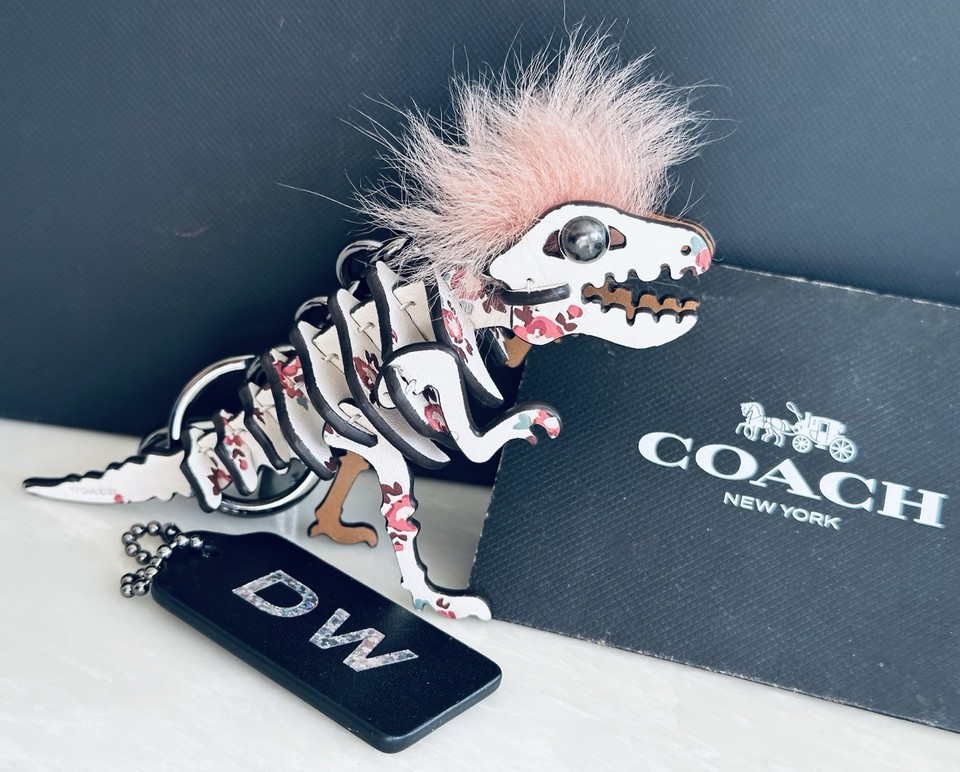 COACH REXY PINK MOHAWK BAG CHARM FOB PINK/MULTI FLORAL PRINT | eBay