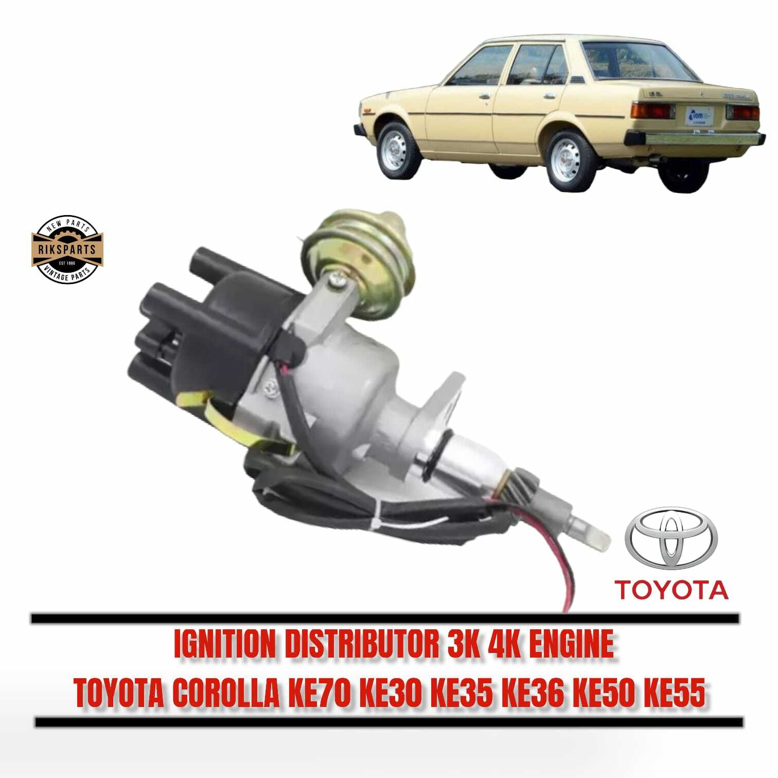 COROLLA KE70 KE30 KE35 KE36 KE50 KE55 IGNITION DISTRIBUTOR 3K 4K ENGINE ...