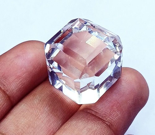 Loose Gemstone Brazilian White Topaz Cube 48.40+ Ct Certified With Free ...