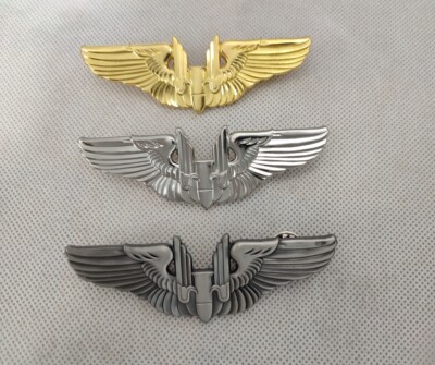 3PCS U.S. ARMY AIR FORCE'S AERIAL GUNNER BADGE PIN US PILOT WINGS METAL ...
