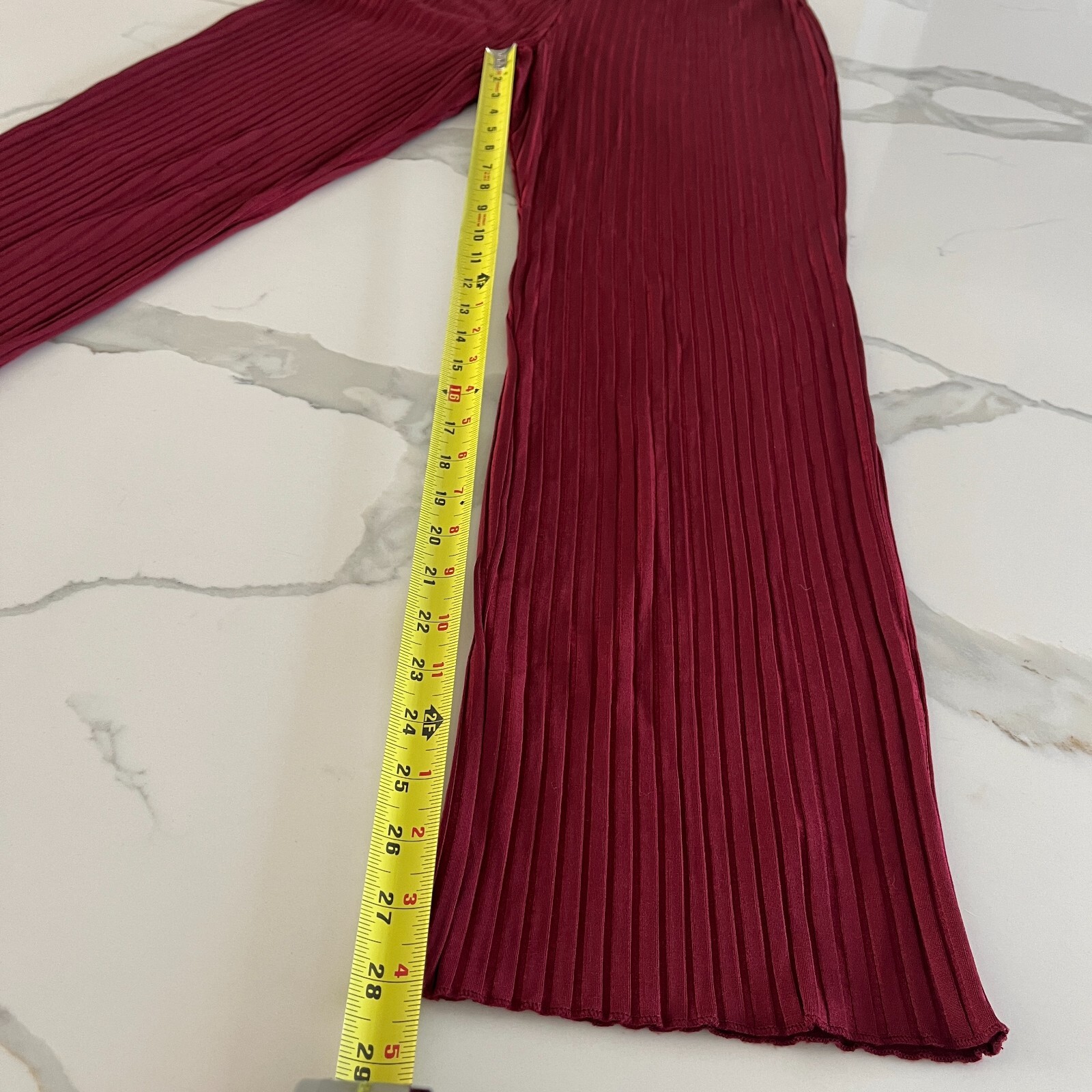 L'Academie Revolve The Ruby Pant Women Red Wine Burgundy Ribbed Pants ...