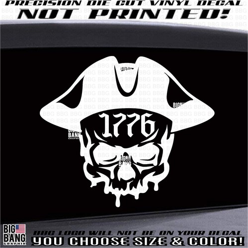 1776 Patriot Skull Vinyl Decal Sticker American Revolution Car Truck ...