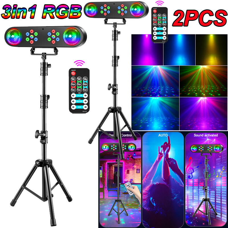 4PCS DJ Lights w/Stand 3IN1 Party Bar Light Set For Disco Stage Gig ...