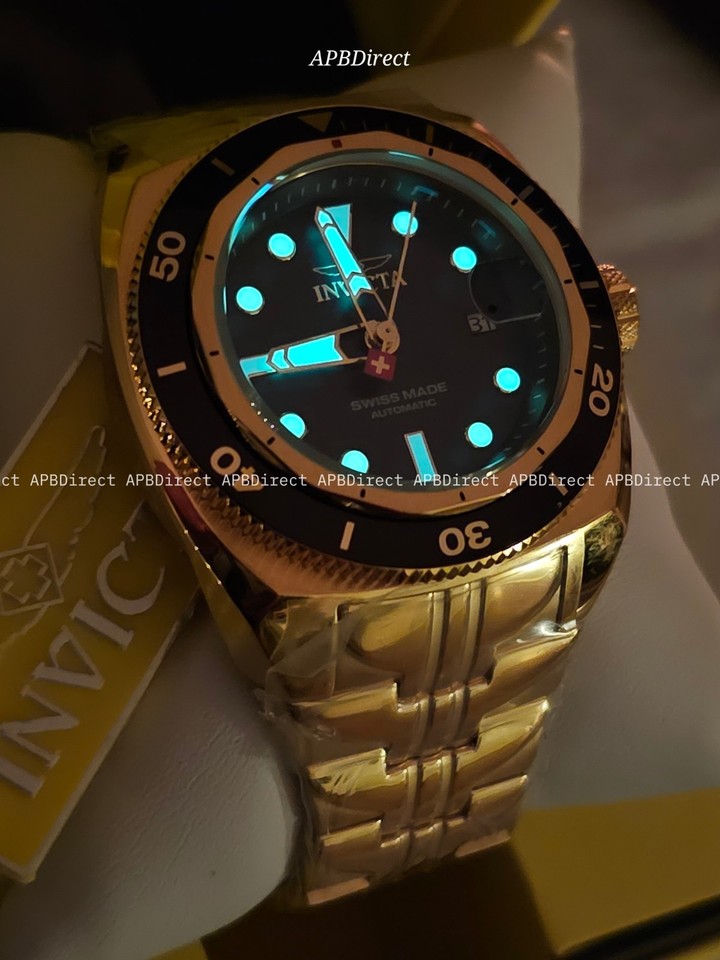 Invicta - Swiss Made R150 Automatic - Gold Plated - SAPPHIRE 46mm ...