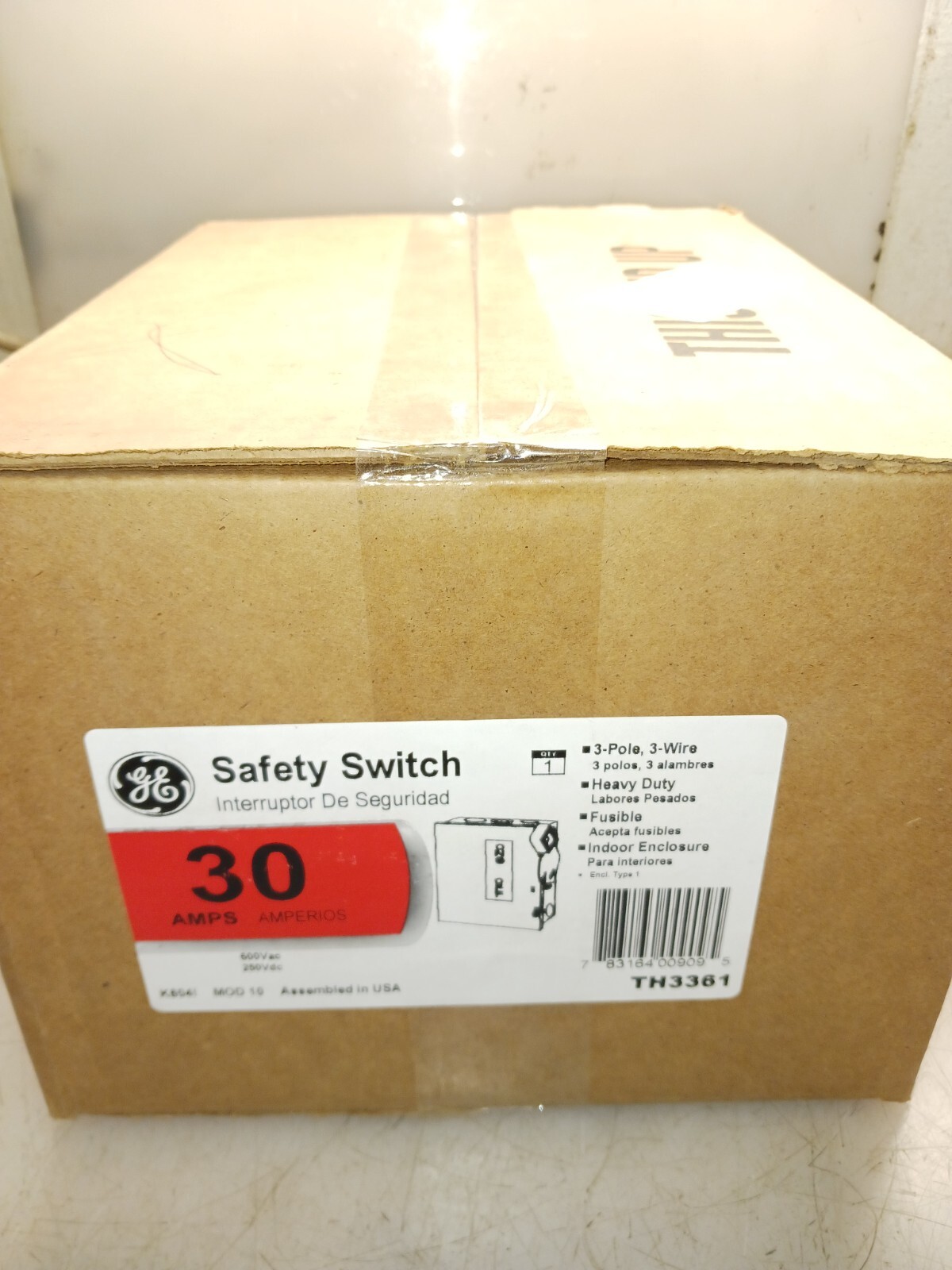 NEW SEALED GE TH3361 FUSIBLE DISCONNECT SWITCH 3P 30 AMP 600 VAC NEMA 1 ...