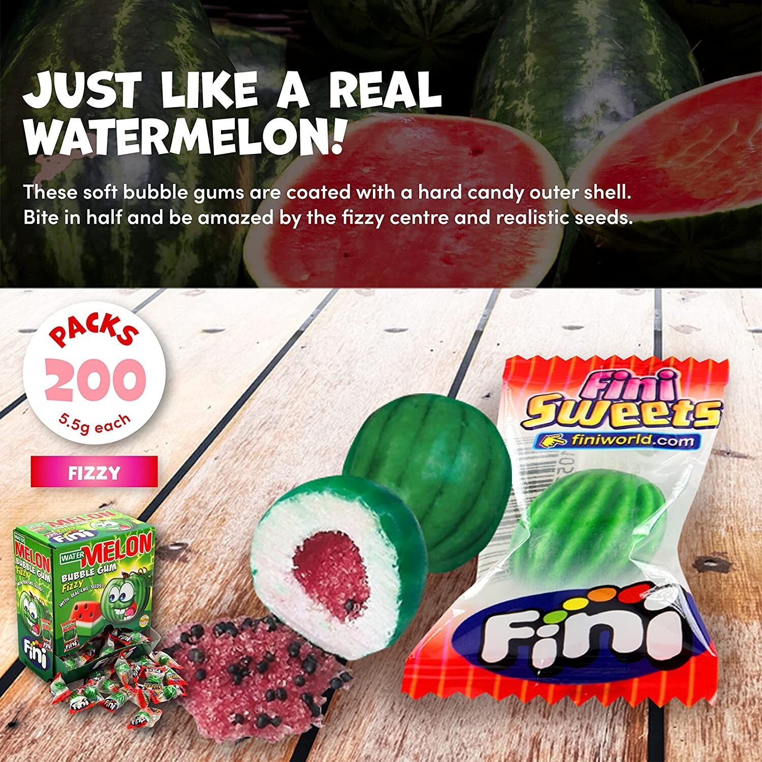 Fini Watermelon Bubble Gum 200 Pieces | eBay