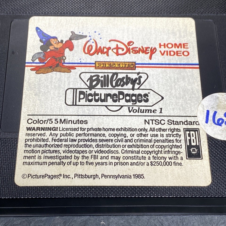 Bill Cosby's Picture Pages Volume 1 VHS White Clamshell Walt Disney ...