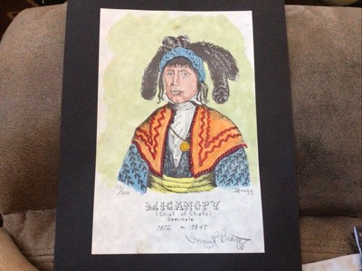 Tommy Bragg “Micanopy (Chief Of Chiefs) Seminole” Signed And Numbered ...