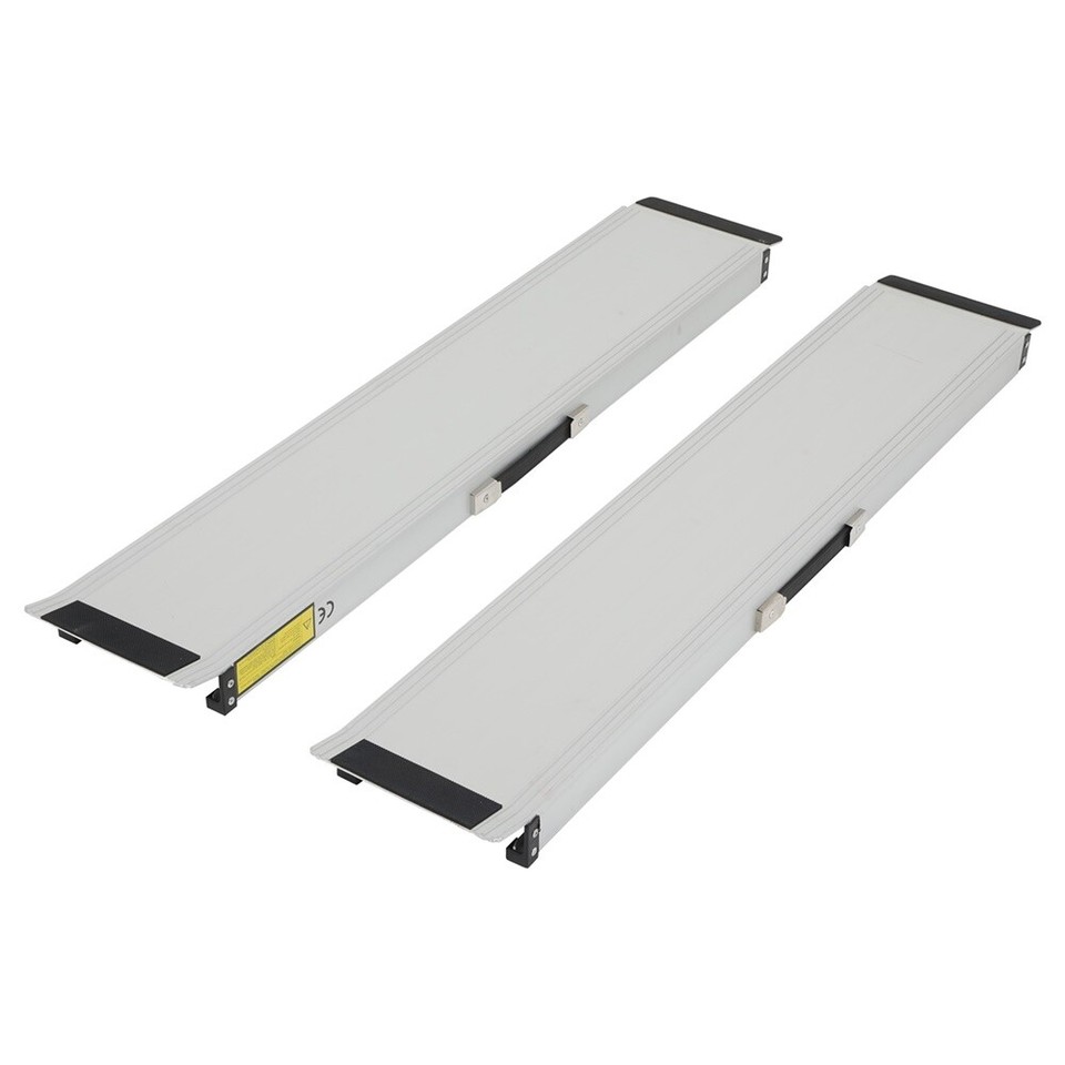 3.5-6FT Aluminum Adjustable Non-skid Loading Wheelchair Telescoping ...