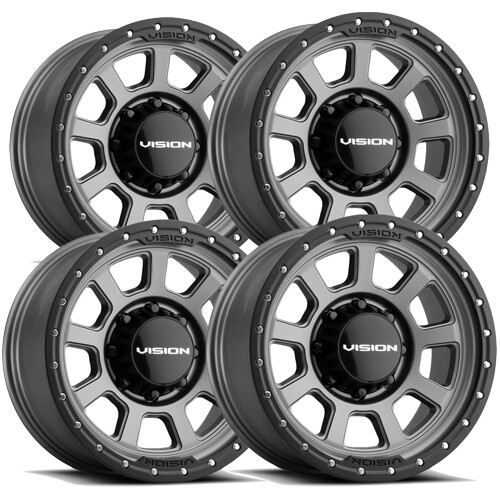 (Set of 4) Vision 350 Ojos 18x9 8x180 +12mm Gunmetal Wheels Rims 18 ...