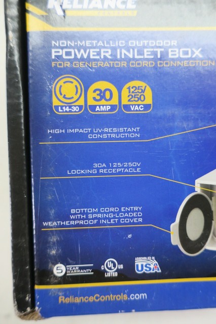 Reliance Controls NEMA 3R (PBN30) 30-Amp Power Inlet Box for sale ...