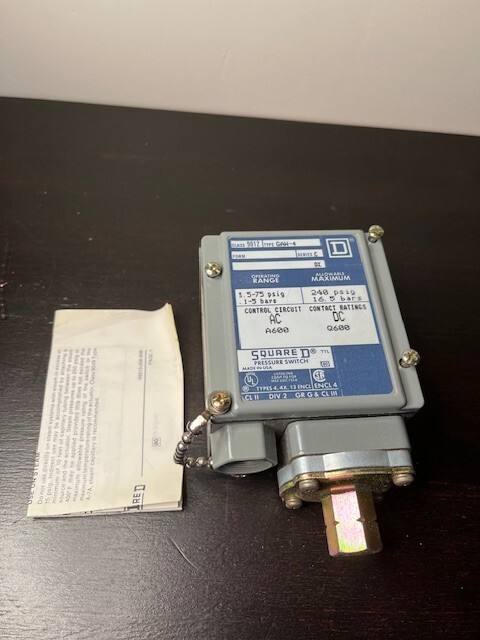 Square D Pressure Switch 9012 GAW-4 Range 1.5-75PSI NEW | eBay