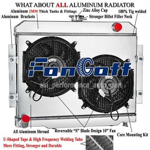 3 Row Aluminum Radiator+Shroud Fan For 1972-1985 Jeep CJ5 CJ6 CJ7 3.8L ...